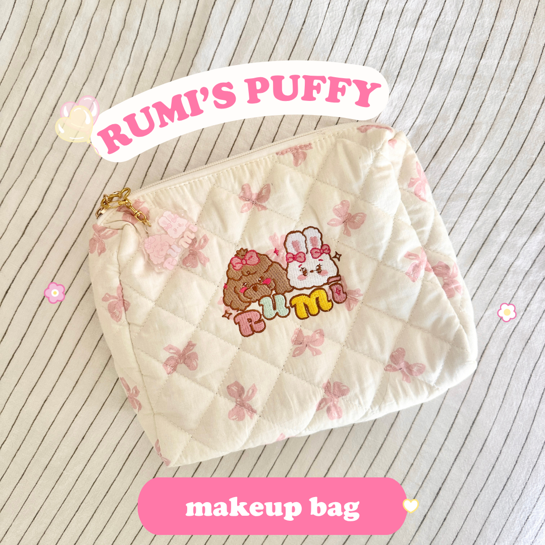 rumi's puffy makeup bag – rumi beauté
